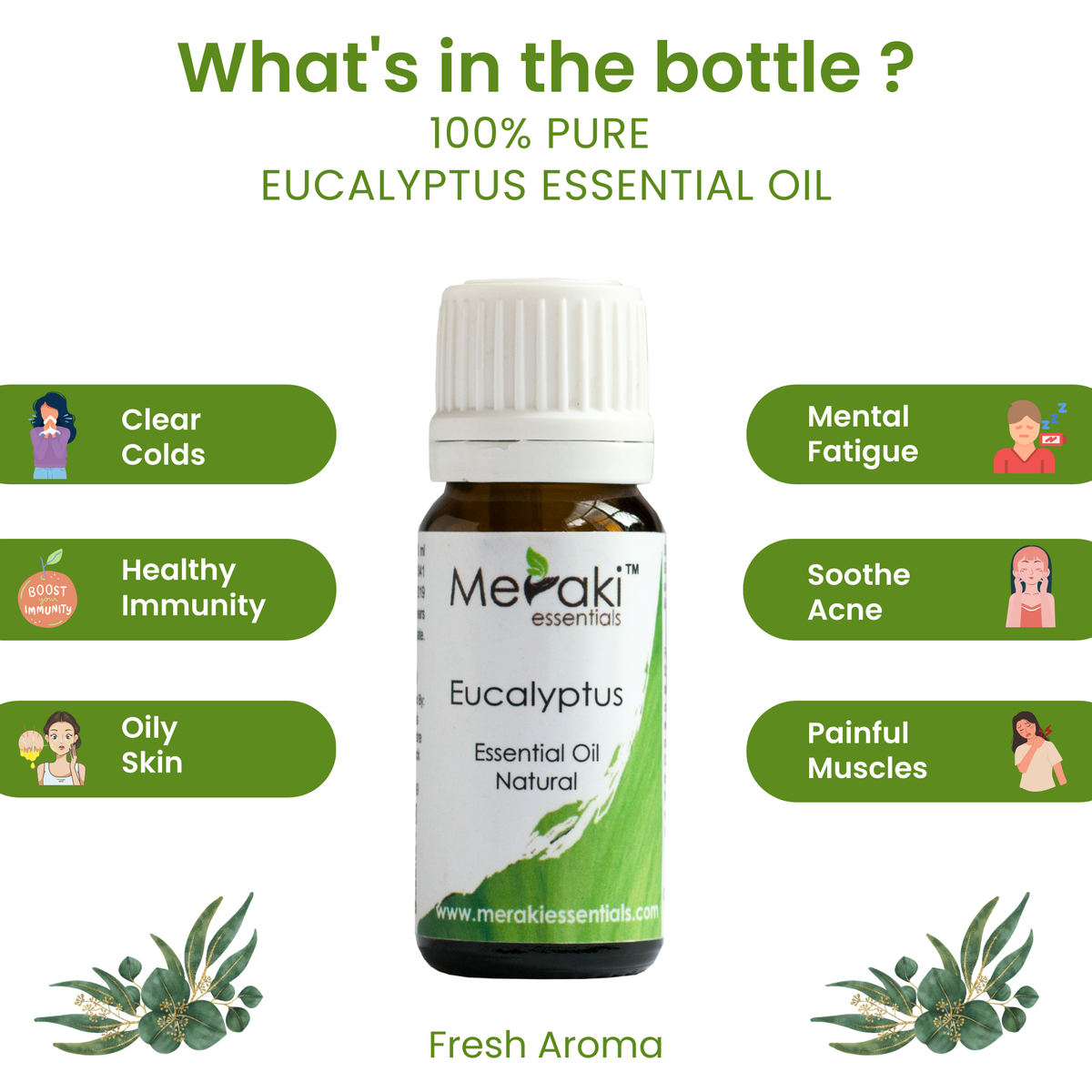 100% Pure Eucalyptus Essential Oil - Meraki Essential Oil | Meraki ...