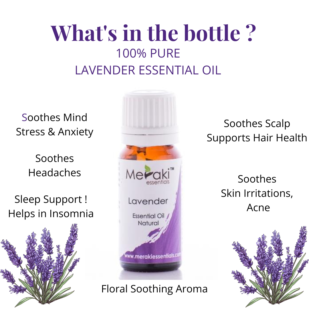 Lavender Essential Oil - Pure & Natural Aromatherapy | Meraki Essentials